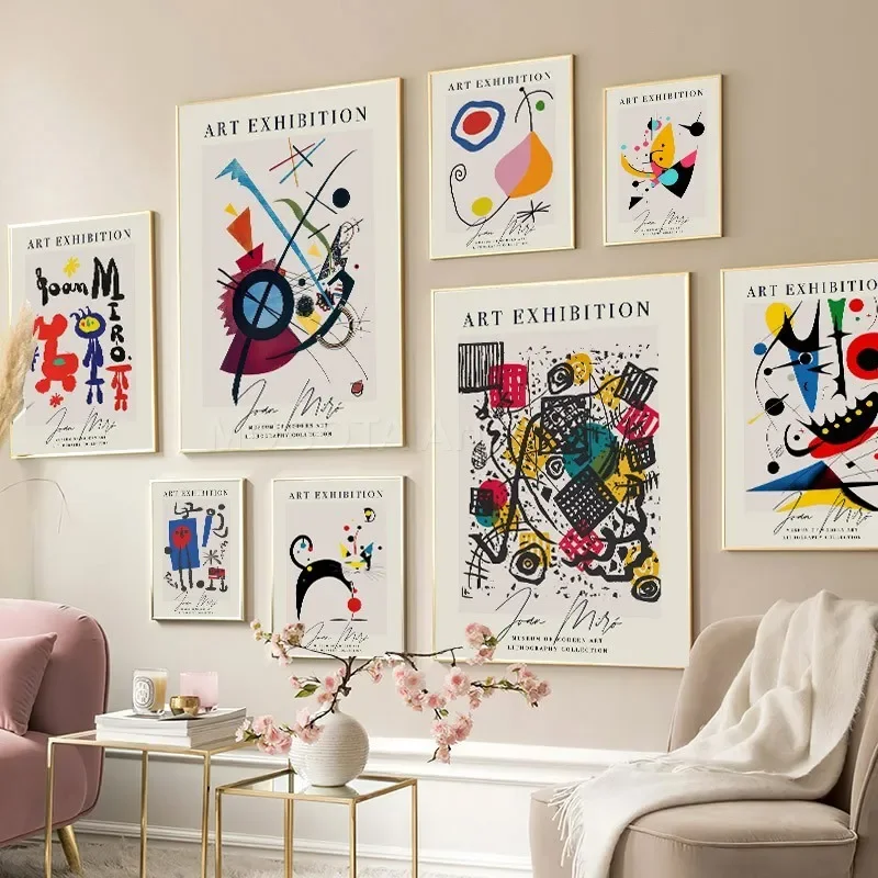 Joan Miro Print Surrealist Museum Exhibition Poster Wall Art Canvas ...