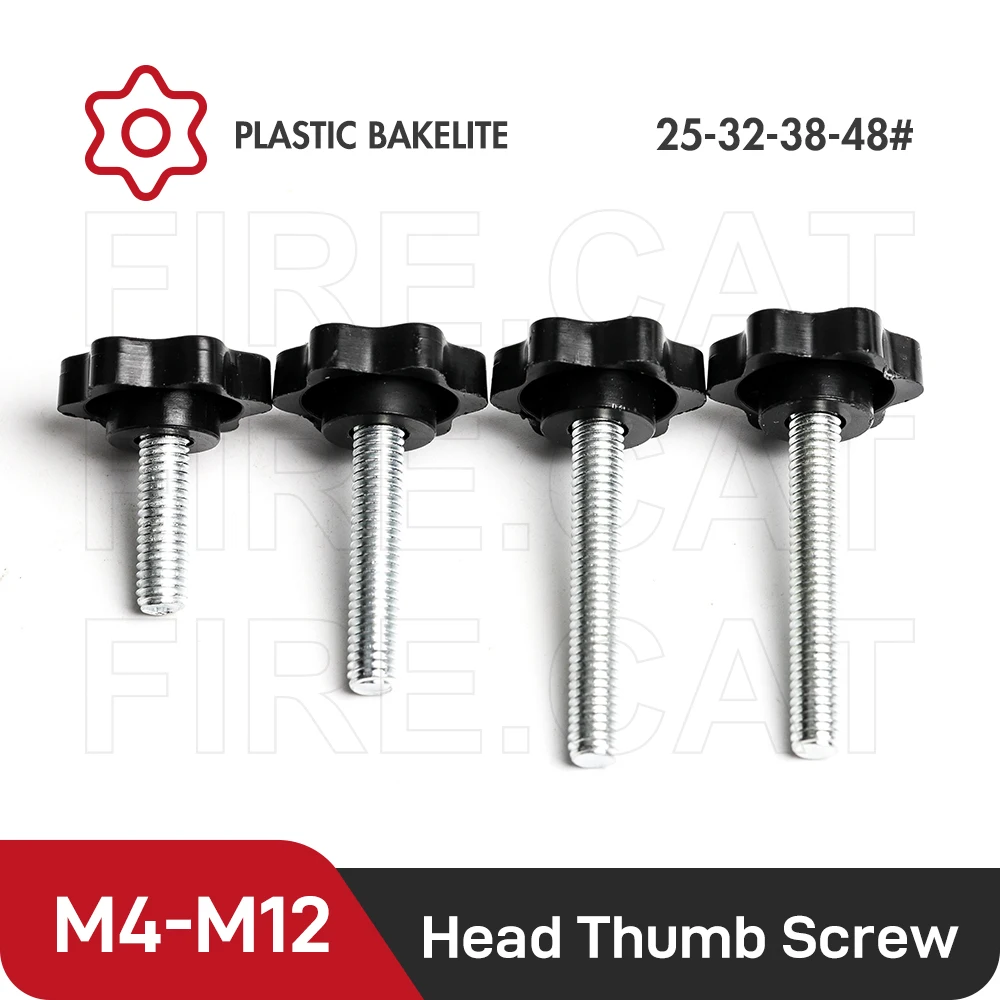 M4-M5-M6-M8-M10-M12-Plastic-Manual-Thumb-Screws-2-5-10-Pcs-Black ...