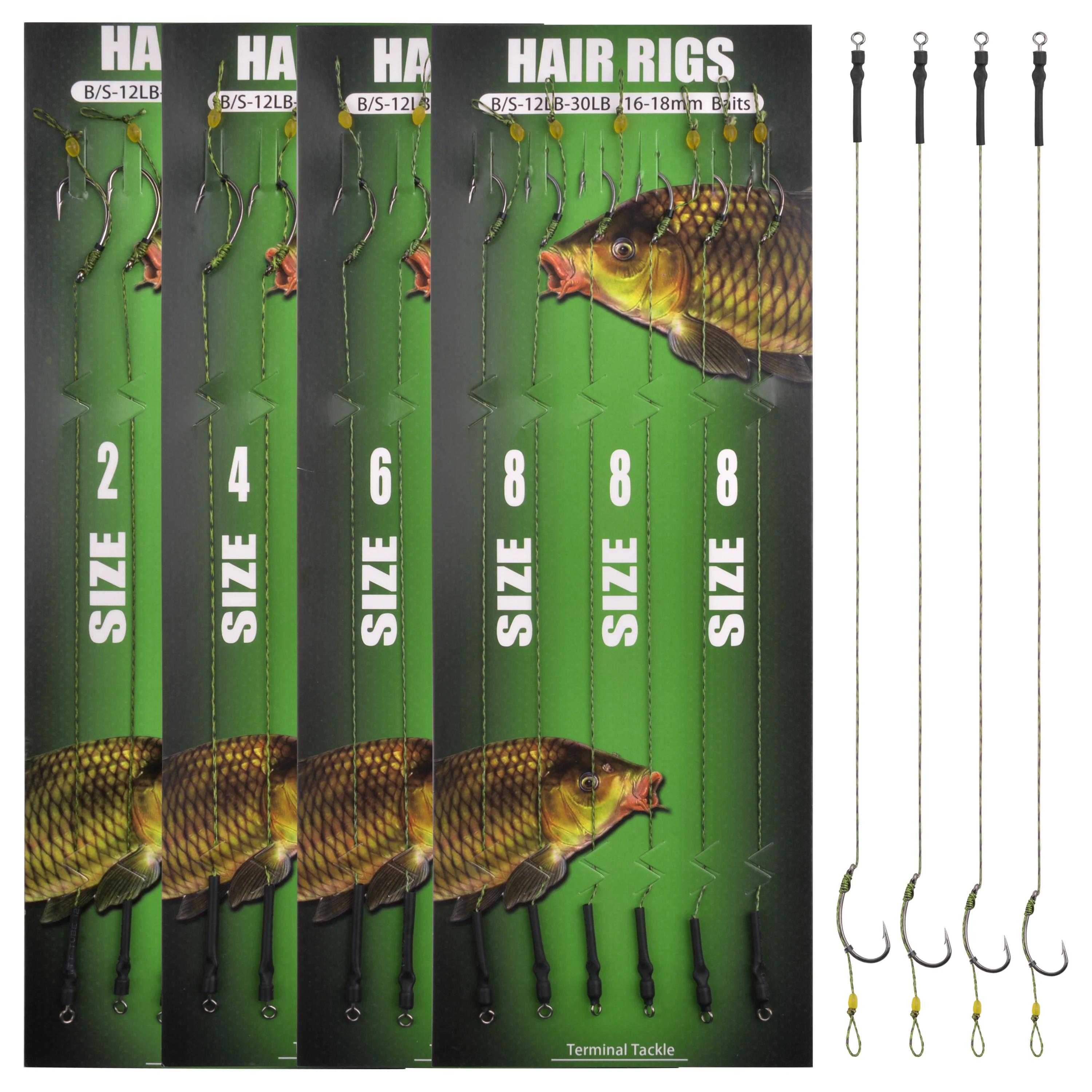 24PCS-Carp-Fishing-Hair-Rigs-Curve-Carp-Hooks-Carp-Fishing-Bait-Rigs ...