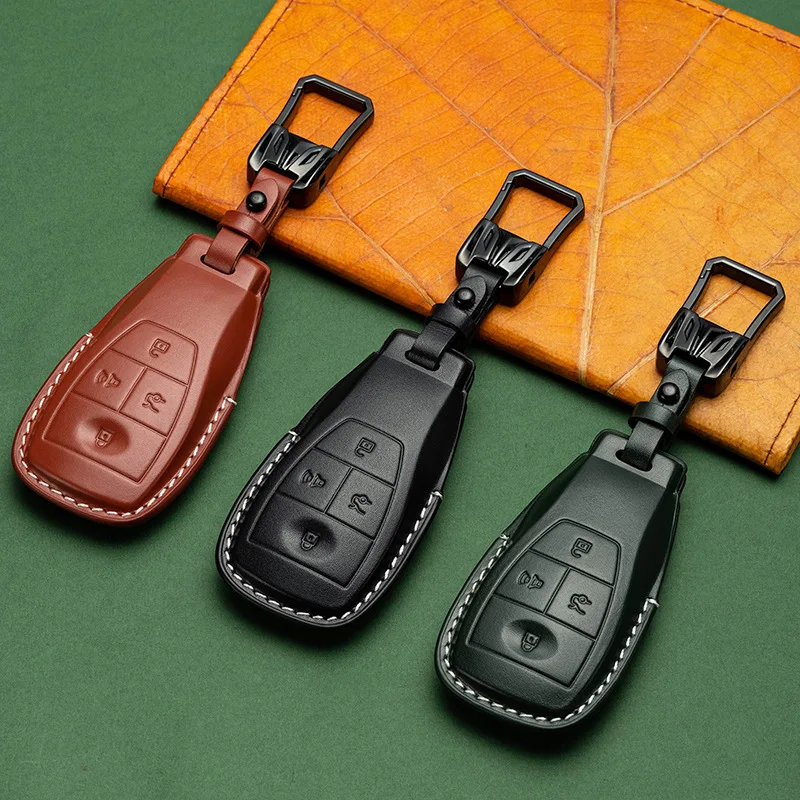 4-Button-Smart-Key-Fob-Cover-Case-Car-Leather-Keyring-Protector-for ...