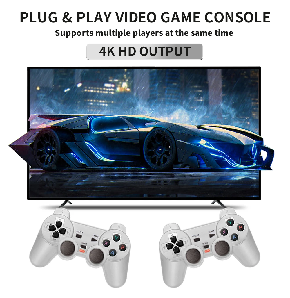 Powkiddy Y6 2.4G Wireless Game Tv Stick Retro PS1 Family Portable Video ...