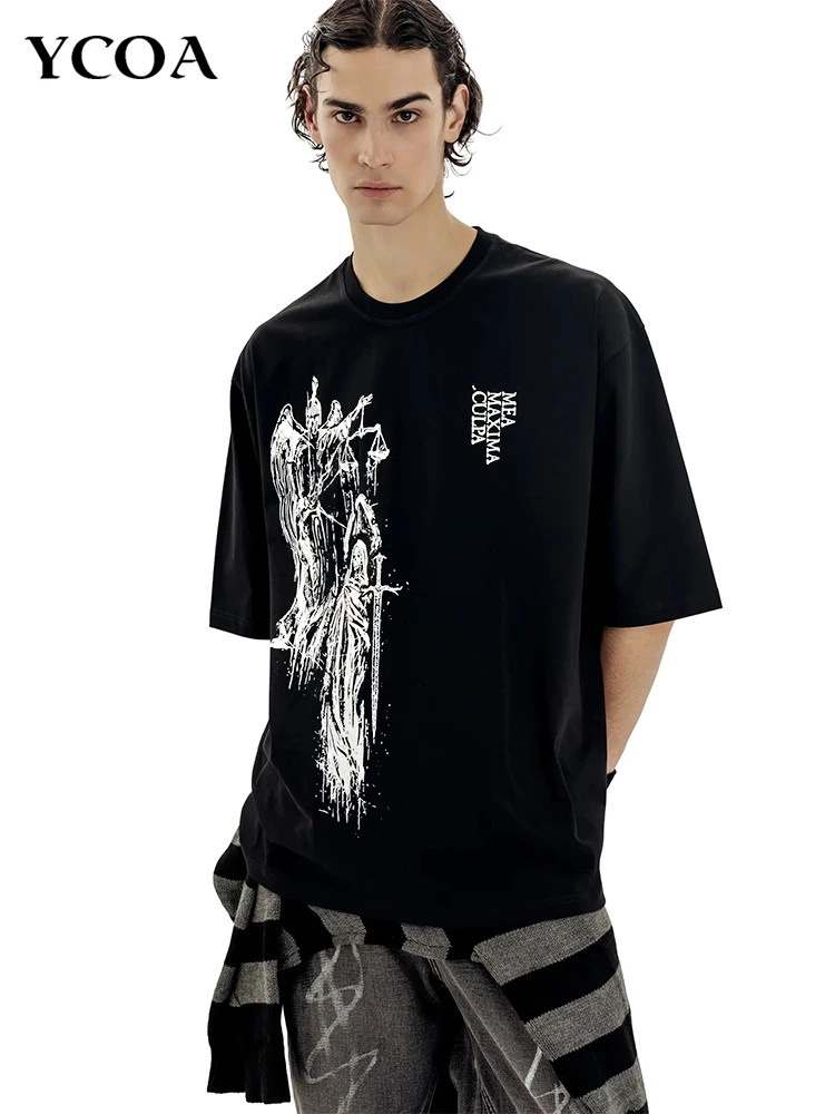 Men's T-Shirt Atrium Black Graphic 100% Cotton Printed Oversized ...