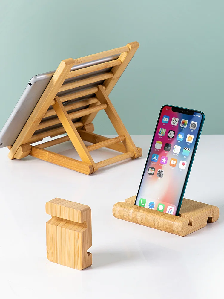 Wooden-Mobile-Phone-Bracket-Creative-Lazy-iPad-Tablet-Folding-Bracket ...