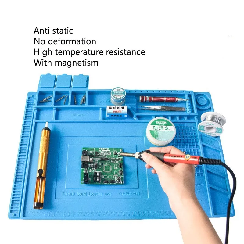 Magnetic-Mat-Silicone-Work-Mat-Soldering-Station-Mat-Heat-Resistant-932 ...