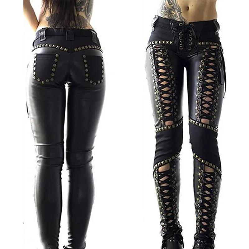 Women-Pants-Punk-Rock-Imitation-Leather-Pencil-Pants-New-Sexy-Hollow ...