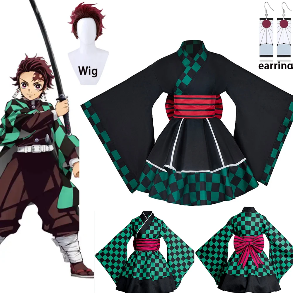 Anime Tanjirou Kamado Cosplay dress Kimetsu no Yaiba Demon Slayer ...