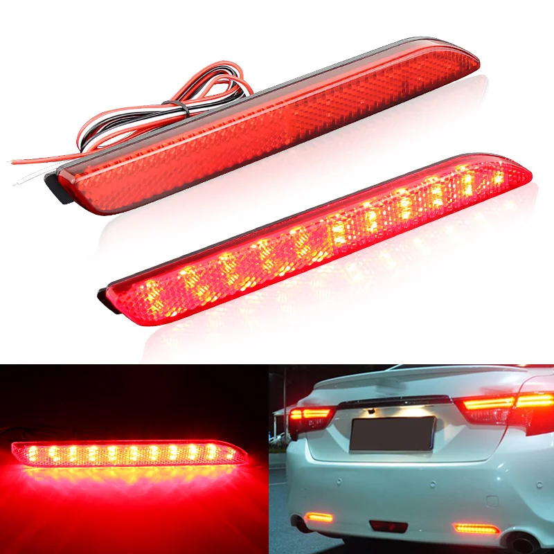 1 Pair Reflector LED back Tail Rear Bumper Light Brake lamp fog light ...