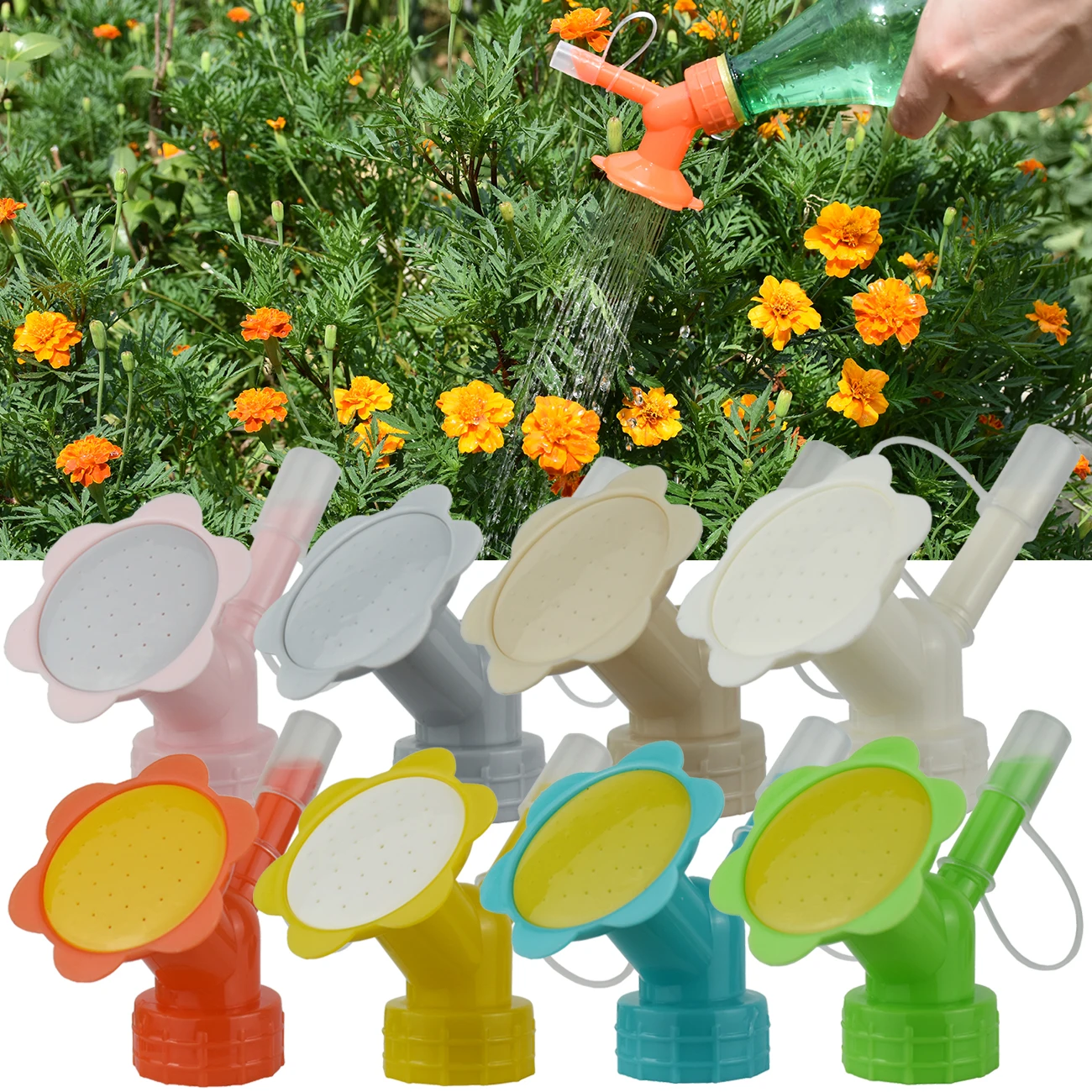 Garden-Bottle-Cap-Sprinker-Mini-Watering-Can-Double-Head-Water-Spout ...