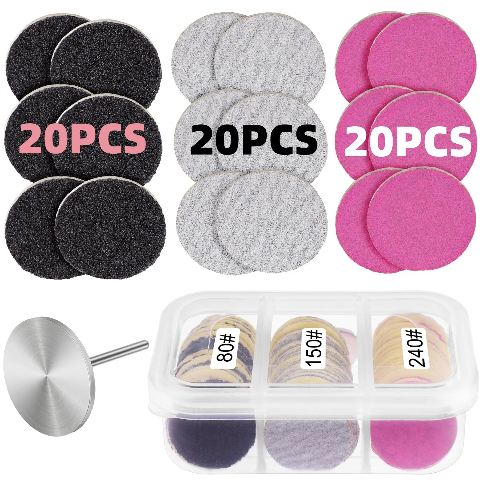 Sanding-Paper-Discs-and-Metal-Nail-Drill-Bit-25mm-Pedicure-Disc ...