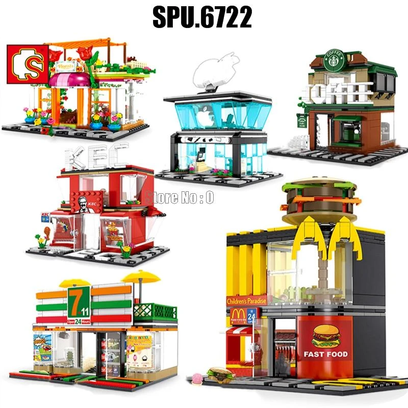 Building Blocks Street View | Convenience Store Toys | Building Block ...