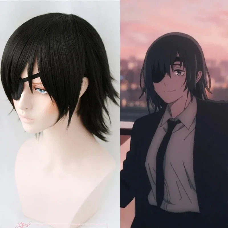 Chainsaw-Man-Himeno-Cosplay-Wig-Black-Short-Anime-Hair-Men-Wig-With ...