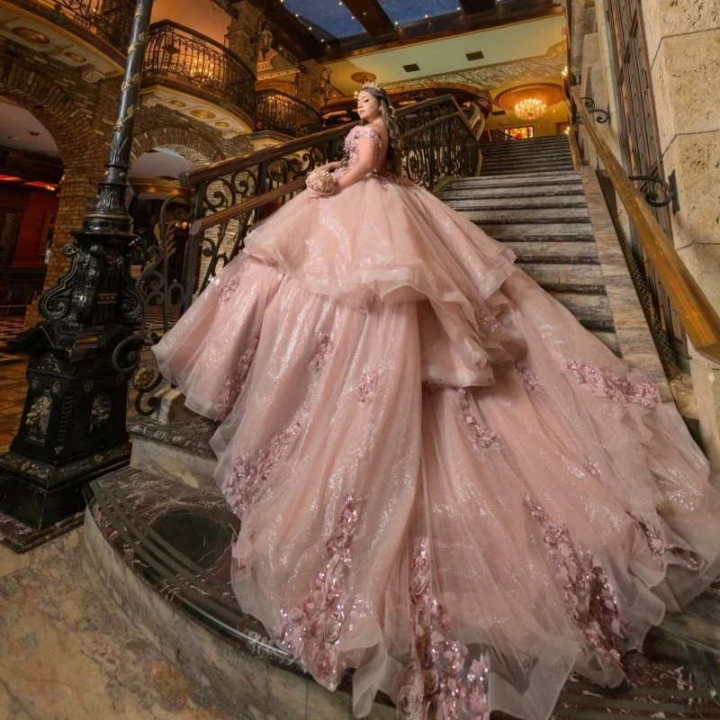 JIXUAN Customized Pink 2026 Ball Gown 15 Year Old Quinceanera Dresses ...