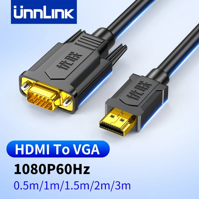 Unnlink HDMI to VGA Cable 1080P 60Hz HDMI Signal Source Connect to VGA ...