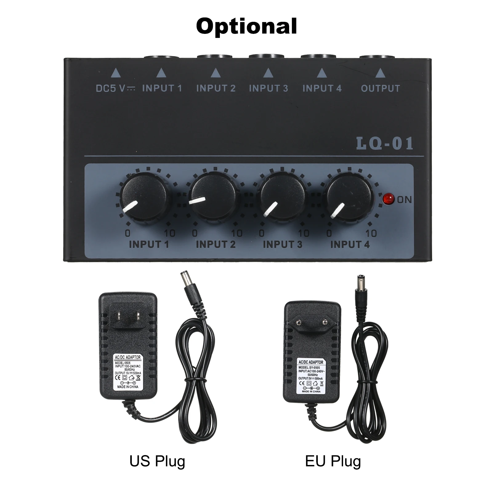 DC 5V 4 Channel Mini Audio Mixer 4 Input 1 Output Audio Mixer ...
