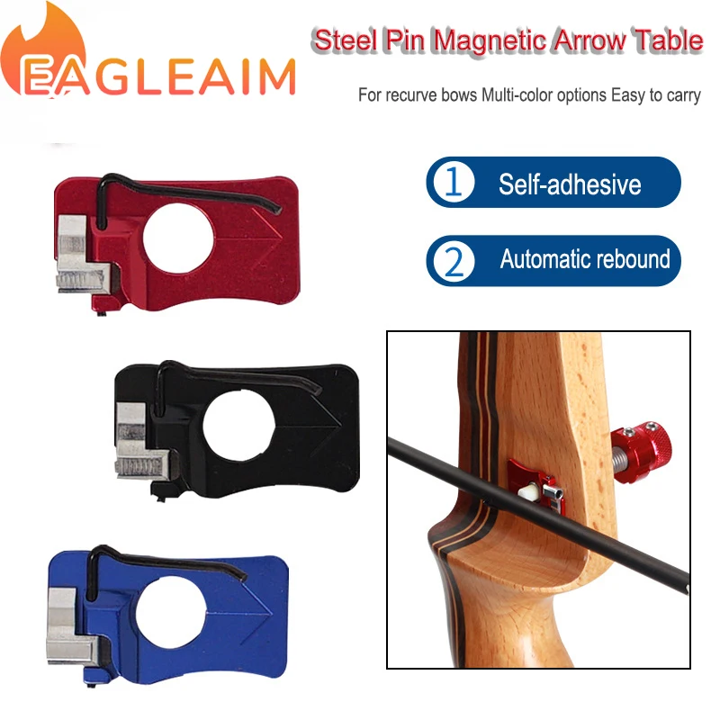 Archery-Recurve-Bow-Arrow-Rest-Aluminum-Steel-Pin-Magnetic-Arrow-Rest ...