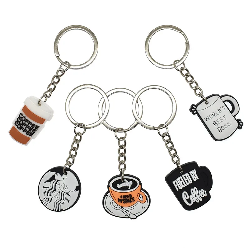 1pcs-Cute-PVC-Keychain-Cartoon-Silicone-Coffee-Milk-Tea-Keychain-Ring ...