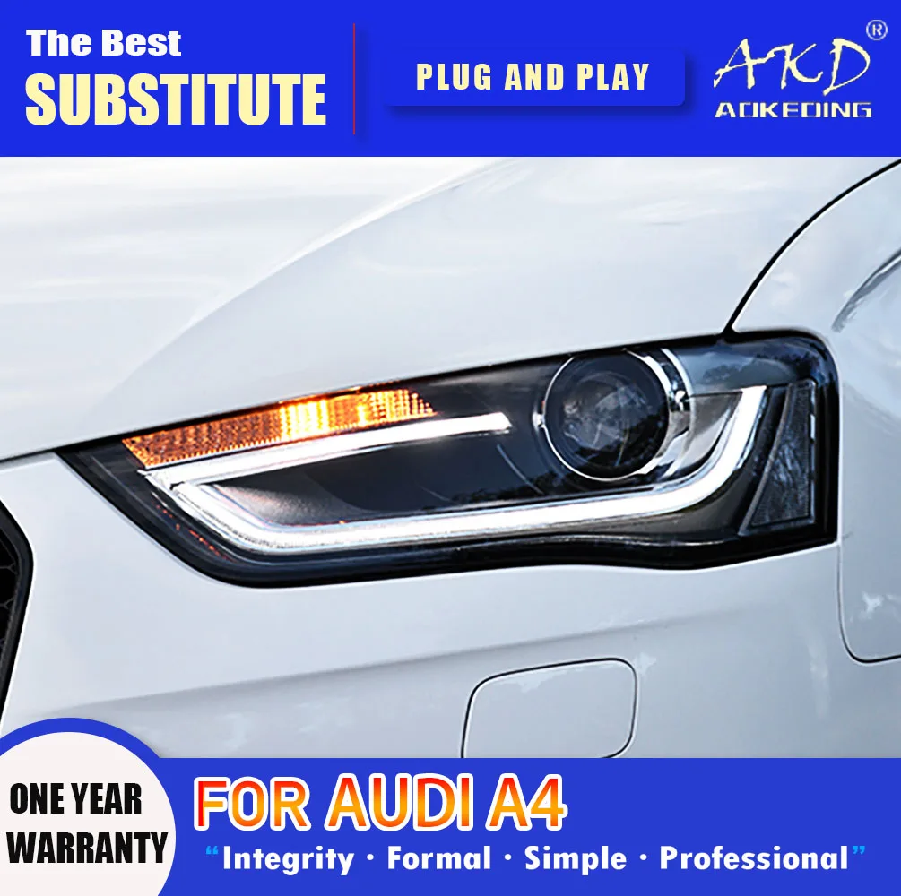 AKD-faro-LED-para-Audi-A4-faros-delanteros-A4L-DRL-se-al-de-giro-haz ...