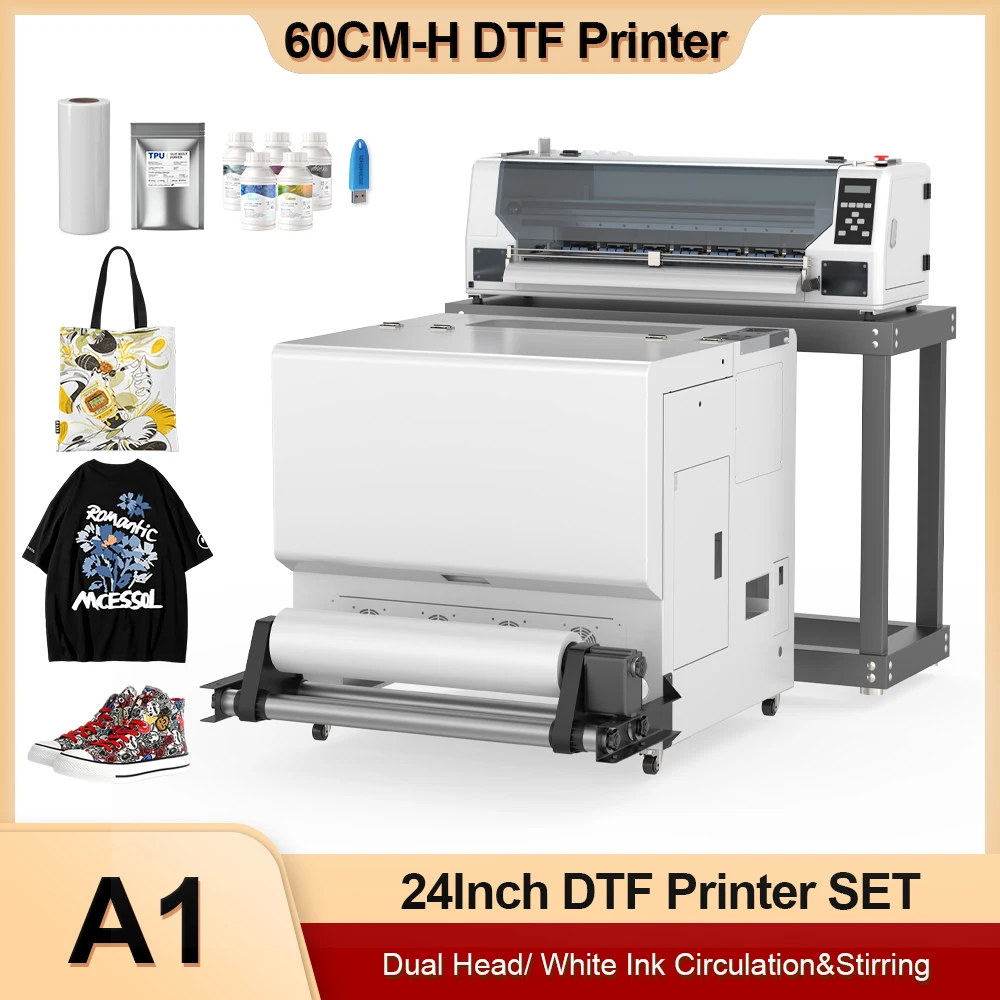 24 Inch DTF Printer with Dual Epson XP600 Printhead Direct to Film 60cm ...
