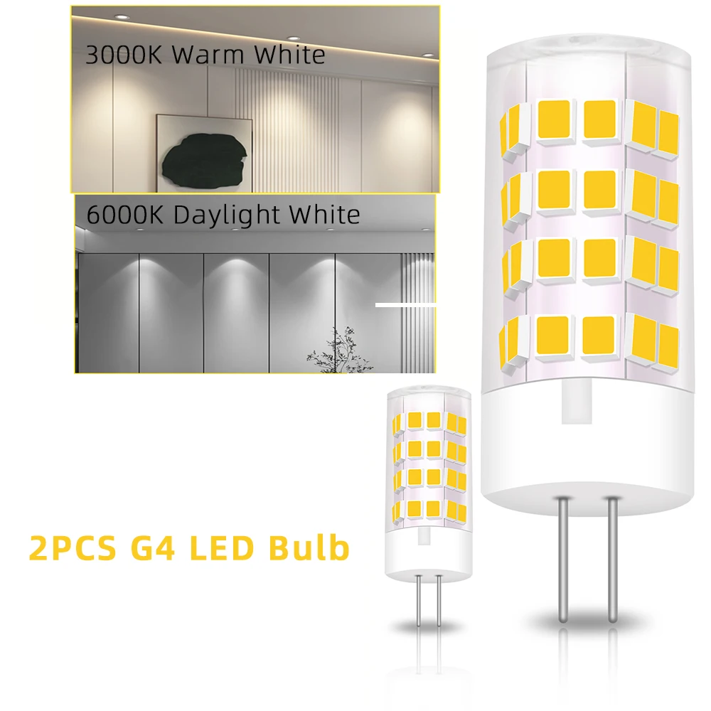 5W G4 Led Bulb Lamp12V, Warm White 3000K Daylight 6000K, No Flicker ...