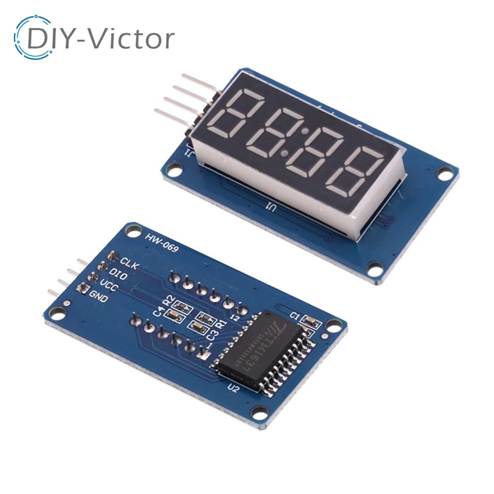 TM1637-4-Bits-Digital-LED-Display-Module-Four-Serial-Driver-Board-Pack ...