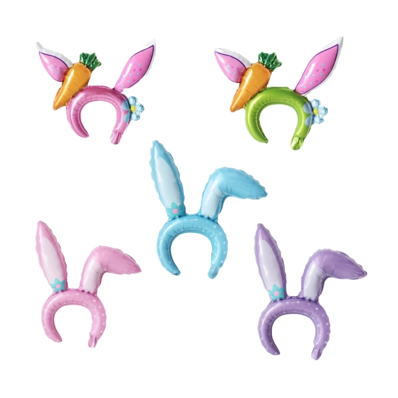 10pcs Easter Rabbit headband Balloons White Bunny Shaped Happy Easter ...