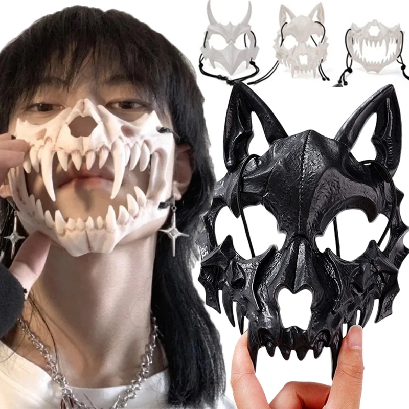Halloween-Skull-Party-Mask-Anime-Dragon-God-Skeleton-Half-Face-Masks ...