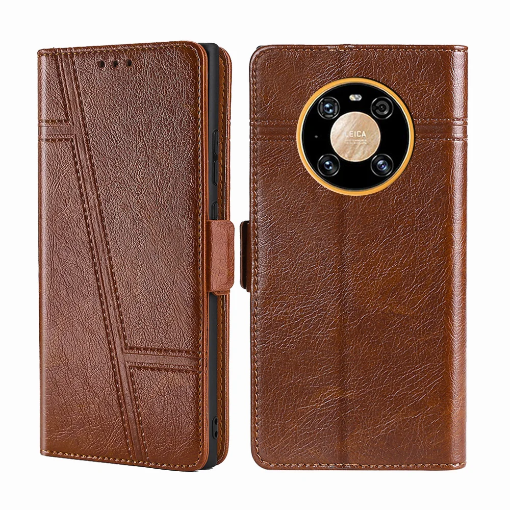 Leather Flip Cover - Luxury Protection Case for Huawei Nova Y90 (Brown)
