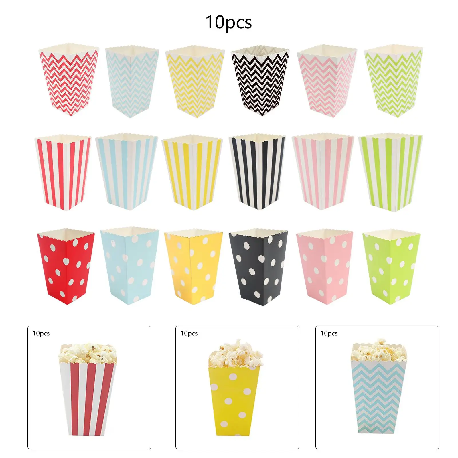 10pcs Mini Paper Candy Popcorn Boxes For Favor Party Theater ...