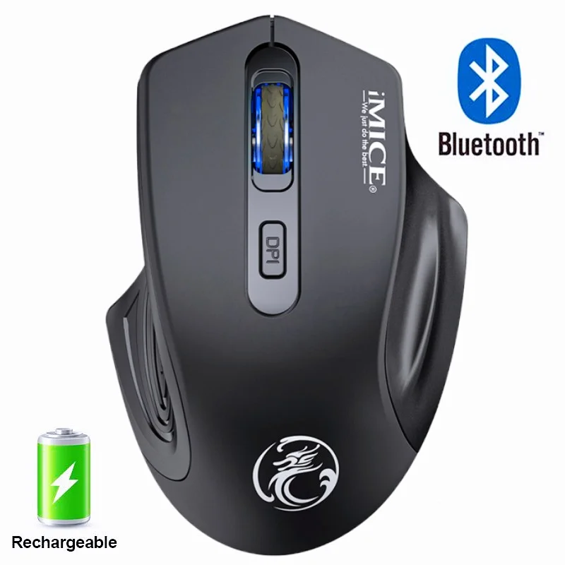 Mouse sem fio mouse bluetooth recarregável sem fio mouses para mouse de jogos laptop ergonômico ...