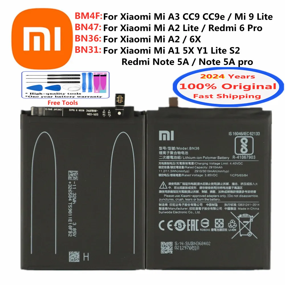 BM4F-BN31-BN36-BN47-Original-Battery-For-Xiaomi-Redmi-6-Pro-Mi-9-Y1-A2 ...