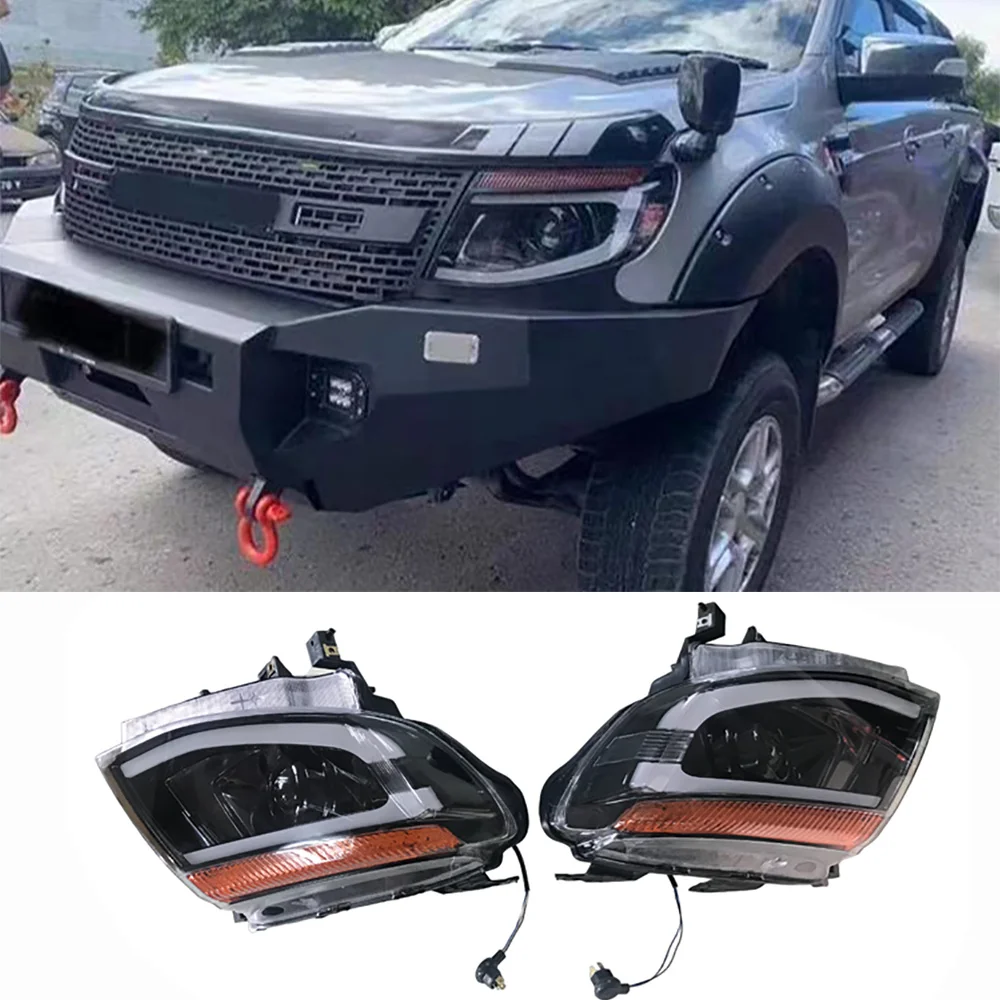 1-Pair-LED-DRL-Headlights-For-Ford-Ranger-T6-2012-2014-Car-Accessories ...