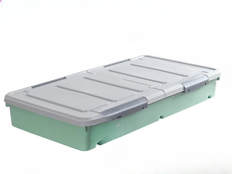 Plastic-Organizing-Boxes-Home-Bed-Boxes-For-Storage-With-Wheel-Flat-Low ...