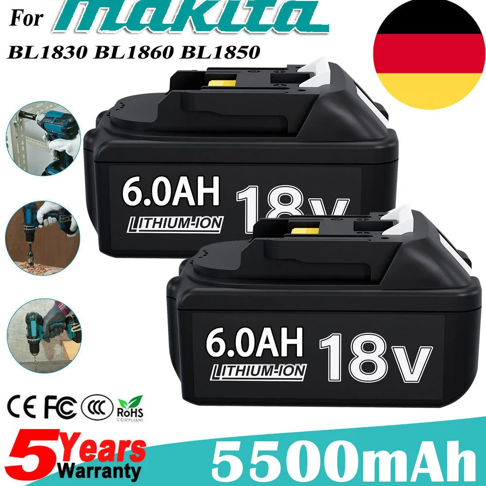 18V-battery-for-makita-bl1850B-li-ion-18v-6-0Ah-BL1840B-BL1860-BL1890 ...