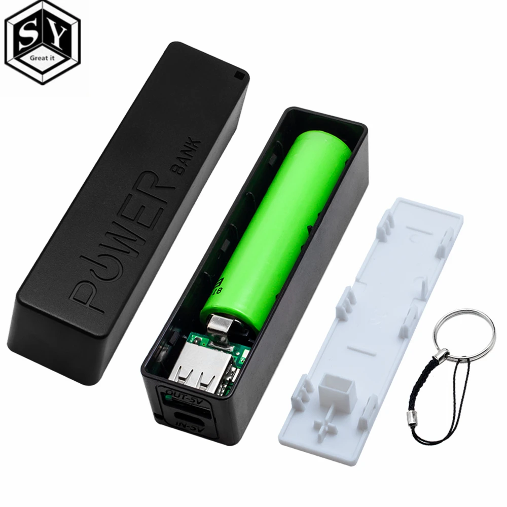 1pcs Usb Power Bank Case Kit 18650 Battery Charger Diy Box Shell Kit Black For Arduino ...