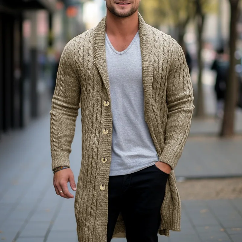 Winter-Clothing-Men-s-Knitted-Jacquard-Lengthen-Cardigan-Sweatercoat ...