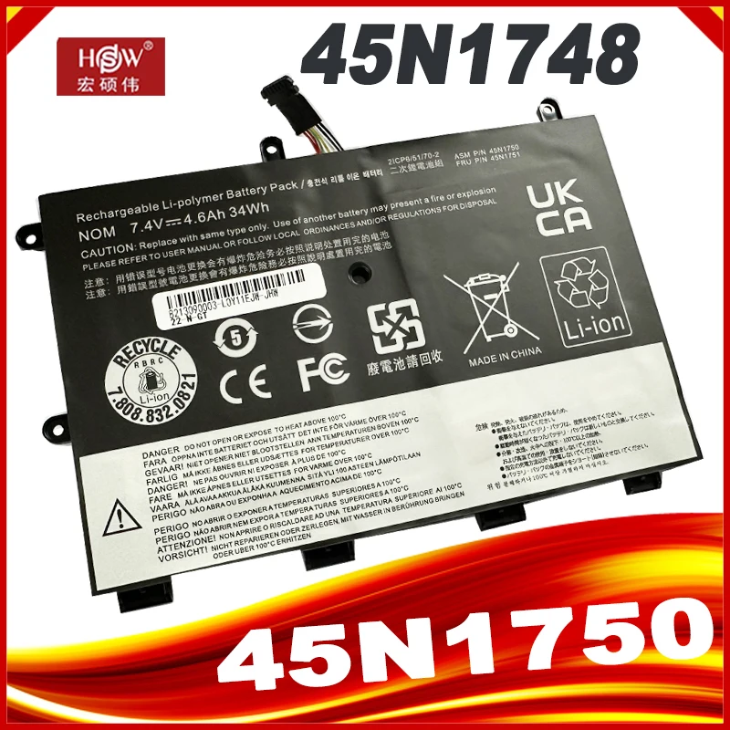 New 45N1748 45N1749 45N1750 45N1751 Laptop Battery For Lenovo ThinkPad ...