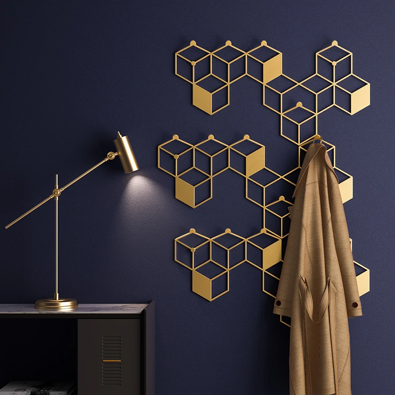 Detachable Coat Rack Metal Gold Minimalist Coat Rack Portable Wall ...