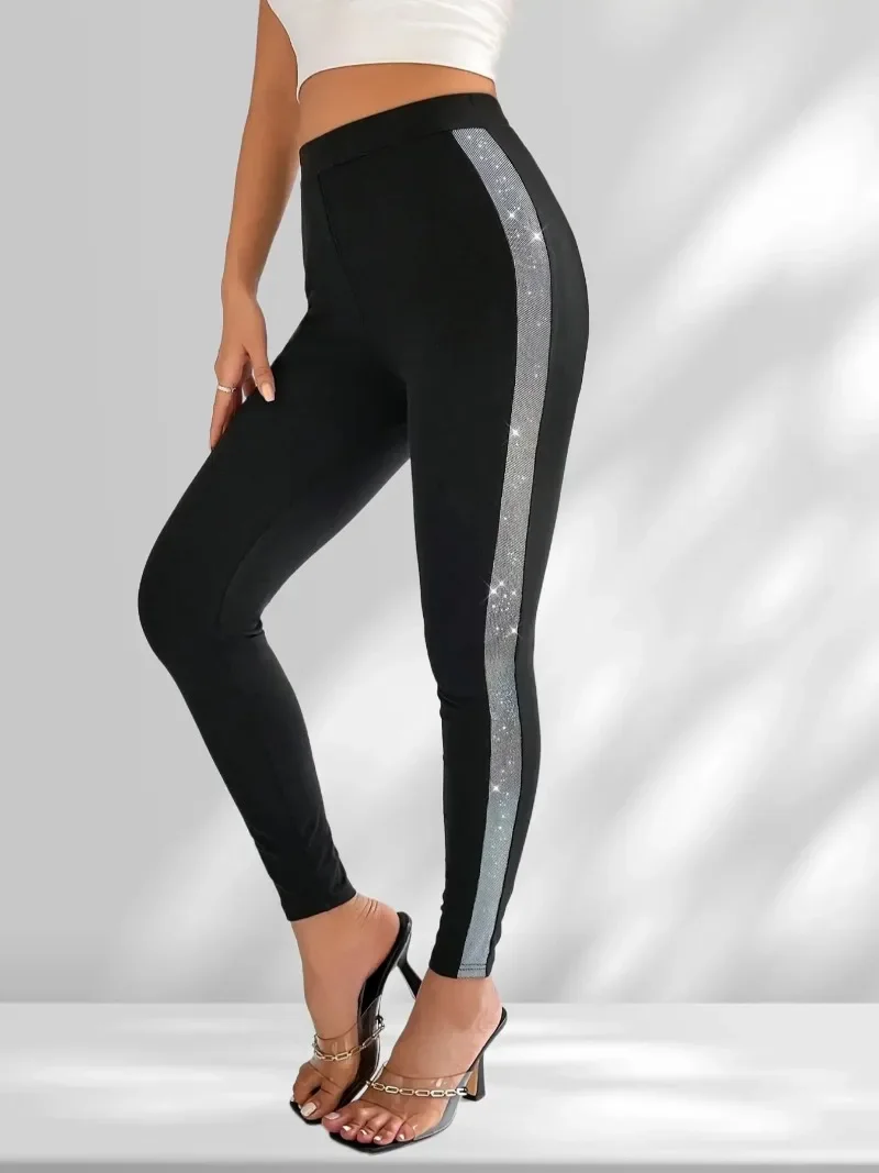 Women-s-Tight-Pants-Women-s-Sequin-Patchwork-Contrasting-Color-Leggings ...