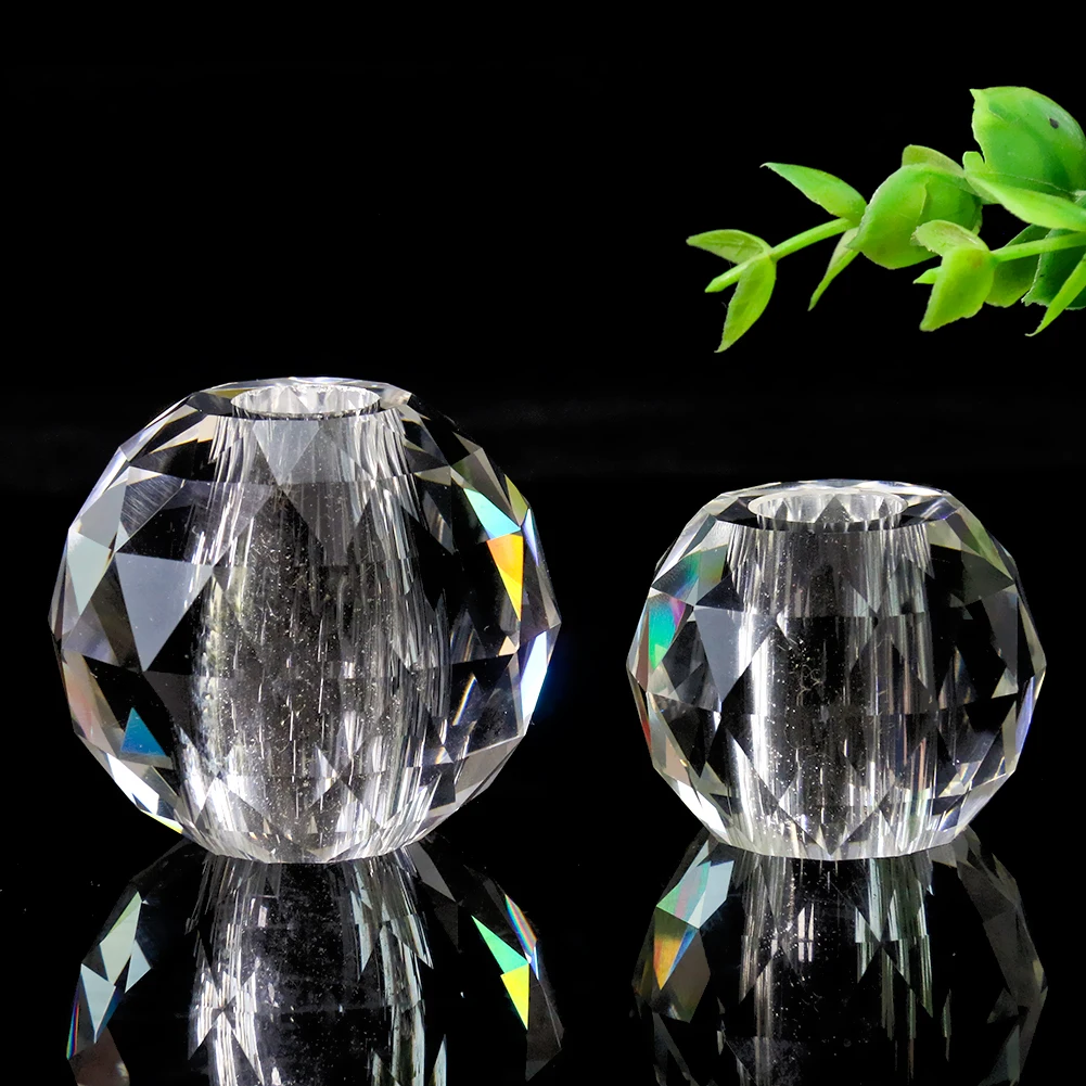 Clear-Perforated-Round-Glass-Prism-Faceted-Crystal-Ball-Pendant ...