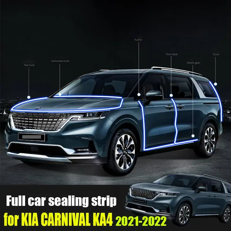Kia Carnival Sedona KA4 2021 2022 풀 카 씰링, 방진, 방음 및 방수 씰링 스트립 설치|스타일링 몰딩| - AliExpress