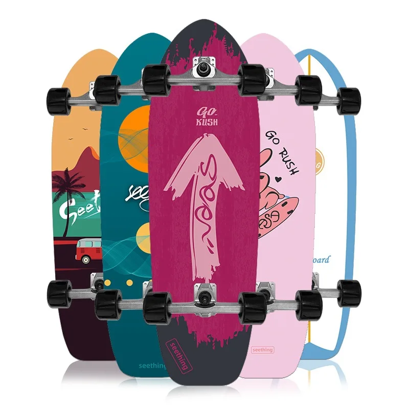 32 inch land surfboard, pedal free skateboard, steering bridge, street ...