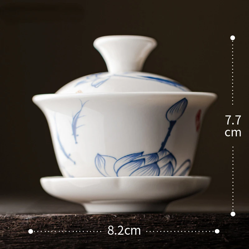 Tea Bowl Ceramic Tea Cup Soup Tureen Chinese Ceramic Gaiwan Porcelain ...