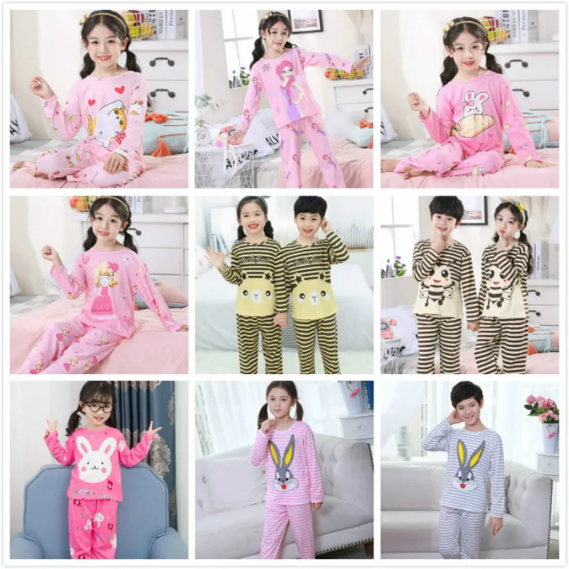 Kids Boy Girl Pajamas Pyjamas Set Spring Cartoon Rabbit Bear Princess ...