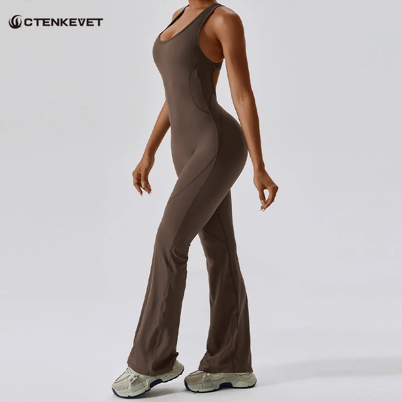 Ctenkevet-mono-con-espalda-en-V-para-mujer-conjunto-de-gimnasio-traje ...