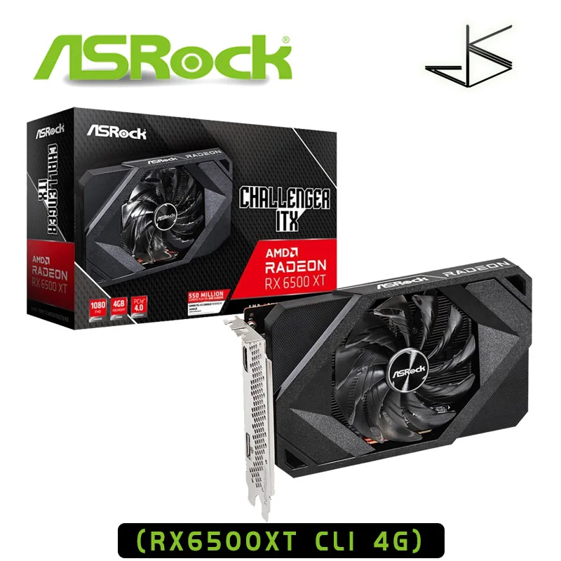 Novo asrock amd radeon rx 6500 xt challenger itx 4gb gddr6 6nm pci ...