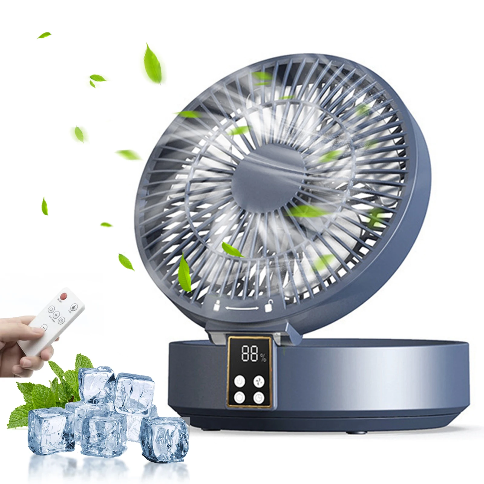 3-gear-Fan-With-Remote-Control-Portable-Desktop-Rechargeable-Type-C ...