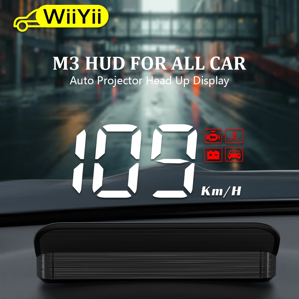 WiiYii M3 HUD Head-Up Display obd2 trip computer Speed Projector OBD2 ...