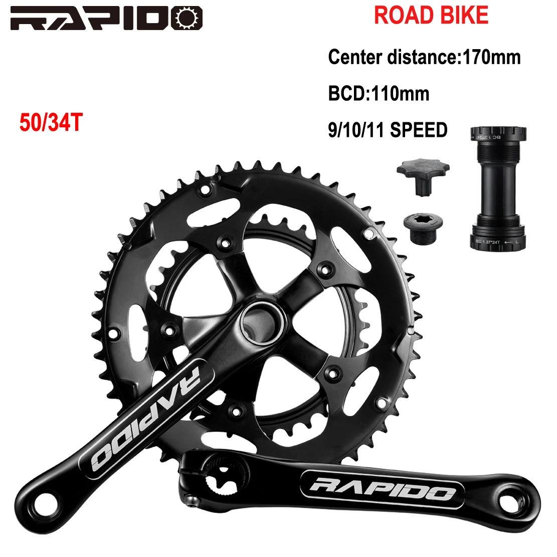 RAPIDO ROAD GRAVEL BICYLE CRANKSET CHAINWHEEL BIKE base plate and ...