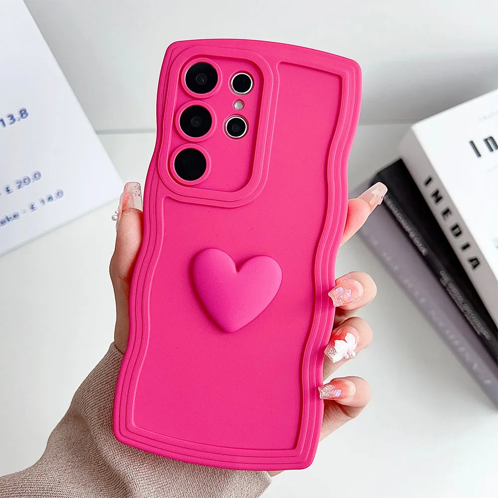 3D-Love-Heart-Wavy-Silicone-Phone-Case-For-Motorola-Moto-E13-E22-4G ...