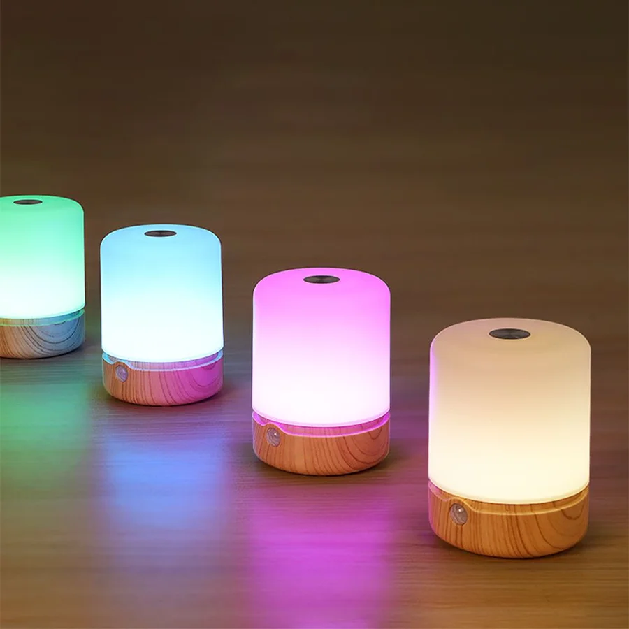 LED Night Light Touch Light Sensor Control Portable USB Powered Color ...